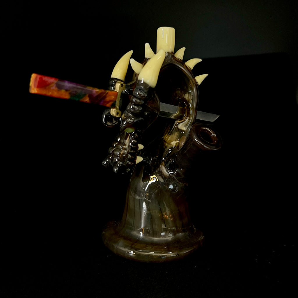 Tony Kazy glass Dragon with removable sword gray/white | Dab Nation